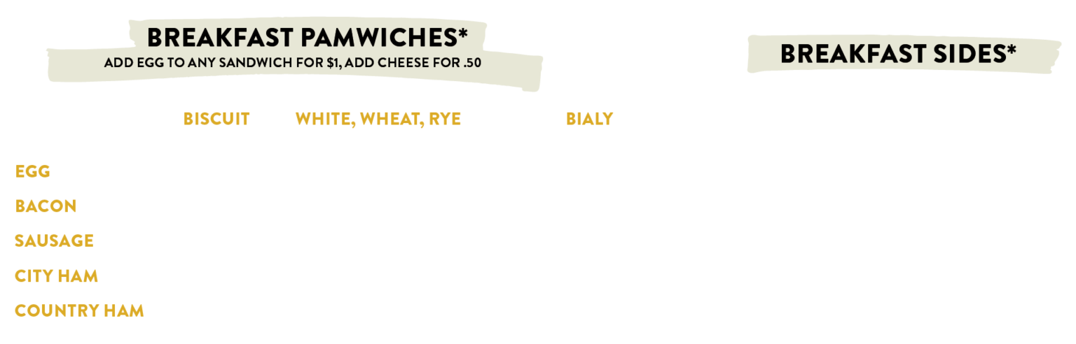 Menu – Neal & Pam's Online