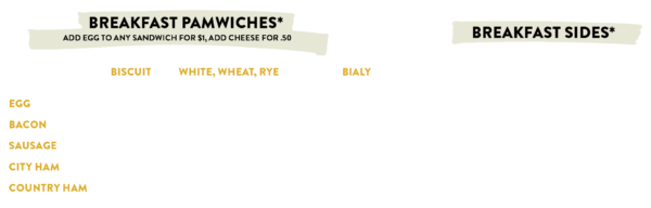 Menu – Neal & Pam's Online