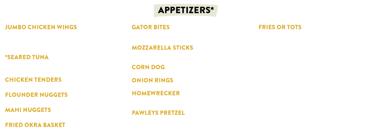 Menu – Neal & Pam's Online